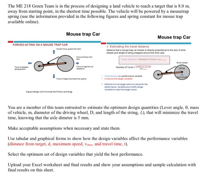 Mouse trap Car FORCES ACTING ON A MOUSE TRAP CAR | Chegg.com