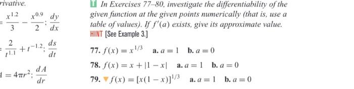 Solved In Exercises 77−80, investigate the differentiability | Chegg.com
