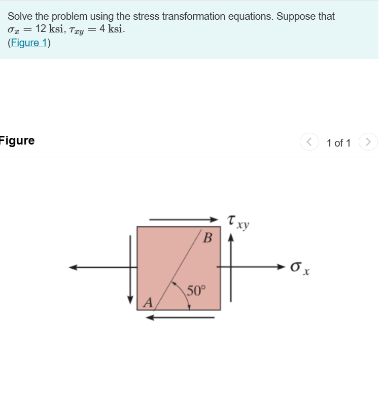 Solved Solve the problem using the stress transformation | Chegg.com