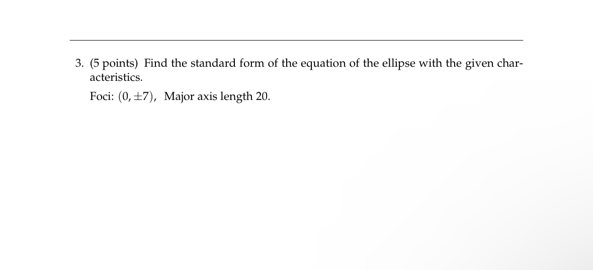 Solved (5 ﻿points) ﻿Find the standard form of the equation | Chegg.com