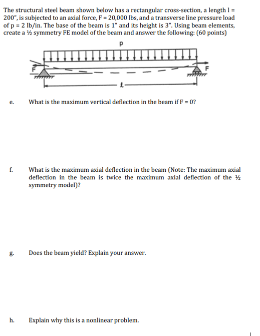 Solved The structural steel beam shown below has a | Chegg.com