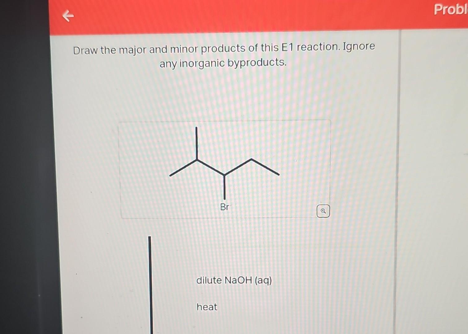 Solved Draw the major and minor products of this E1 | Chegg.com