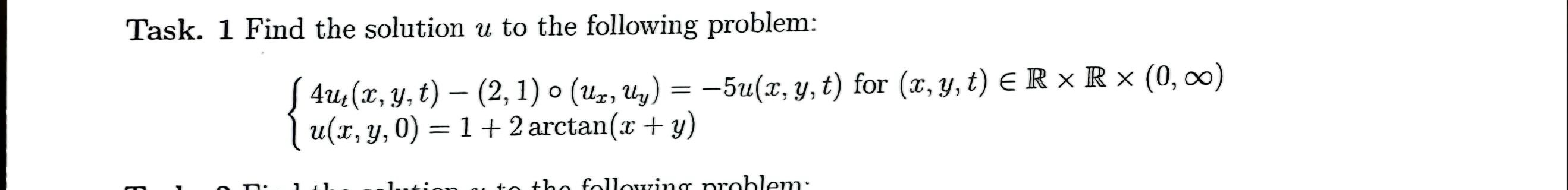 Solved Task. 1 ﻿Find the solution u ﻿to the following | Chegg.com