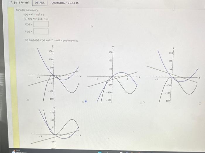 Solved Consider the following: f(x)=x3−9x2+1 (a) Find f(x) | Chegg.com