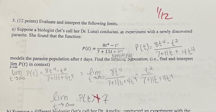 Solved 11/01/12 5. (12 points) Evaluate and interpret the | Chegg.com