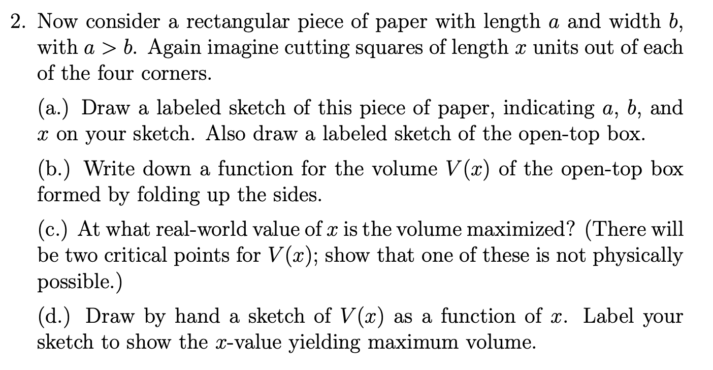 Solved 2. ﻿Now consider a rectangular piece of paper with | Chegg.com