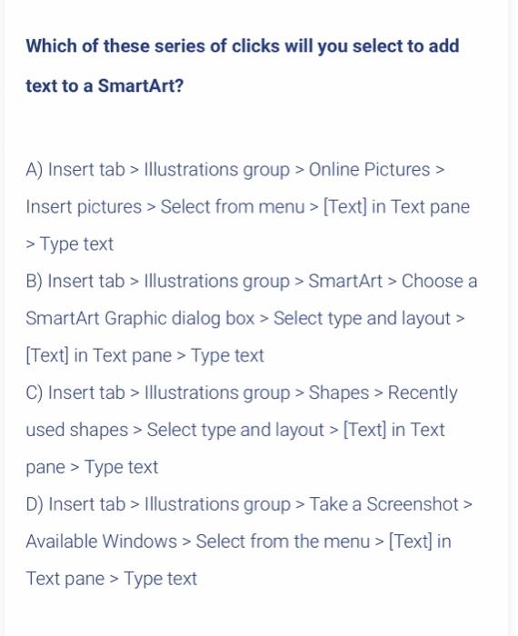 Solved Which of these series of clicks will you select to | Chegg.com