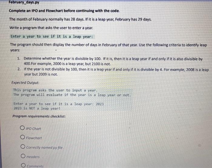 Solved Complete an IPO and Flowchart before continuing with | Chegg.com
