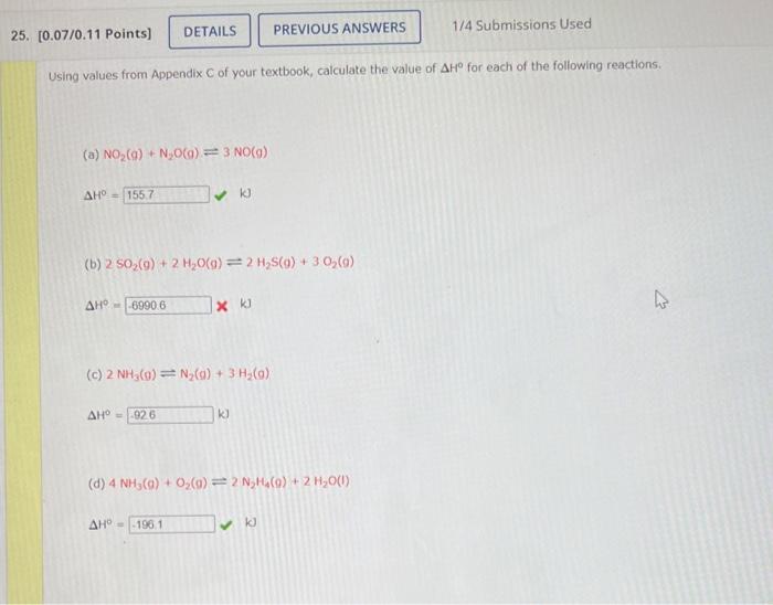 Solved Using values from Appendix C of your textbook, | Chegg.com