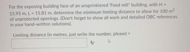 Solved For the exposing building face of an unsprinklered | Chegg.com
