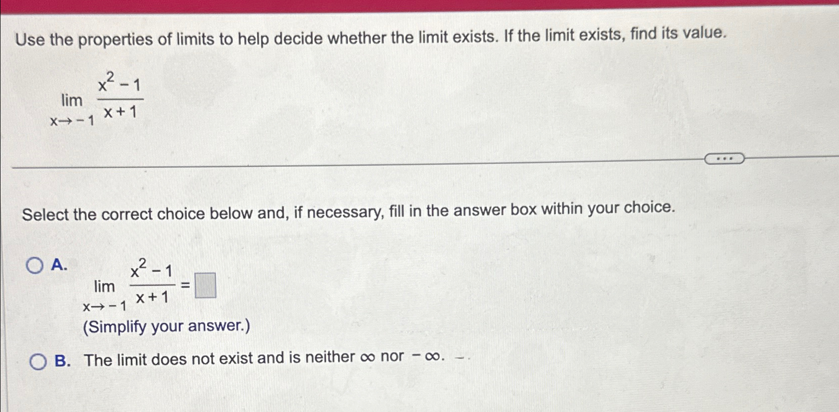 Solved Use the properties of limits to help decide whether | Chegg.com