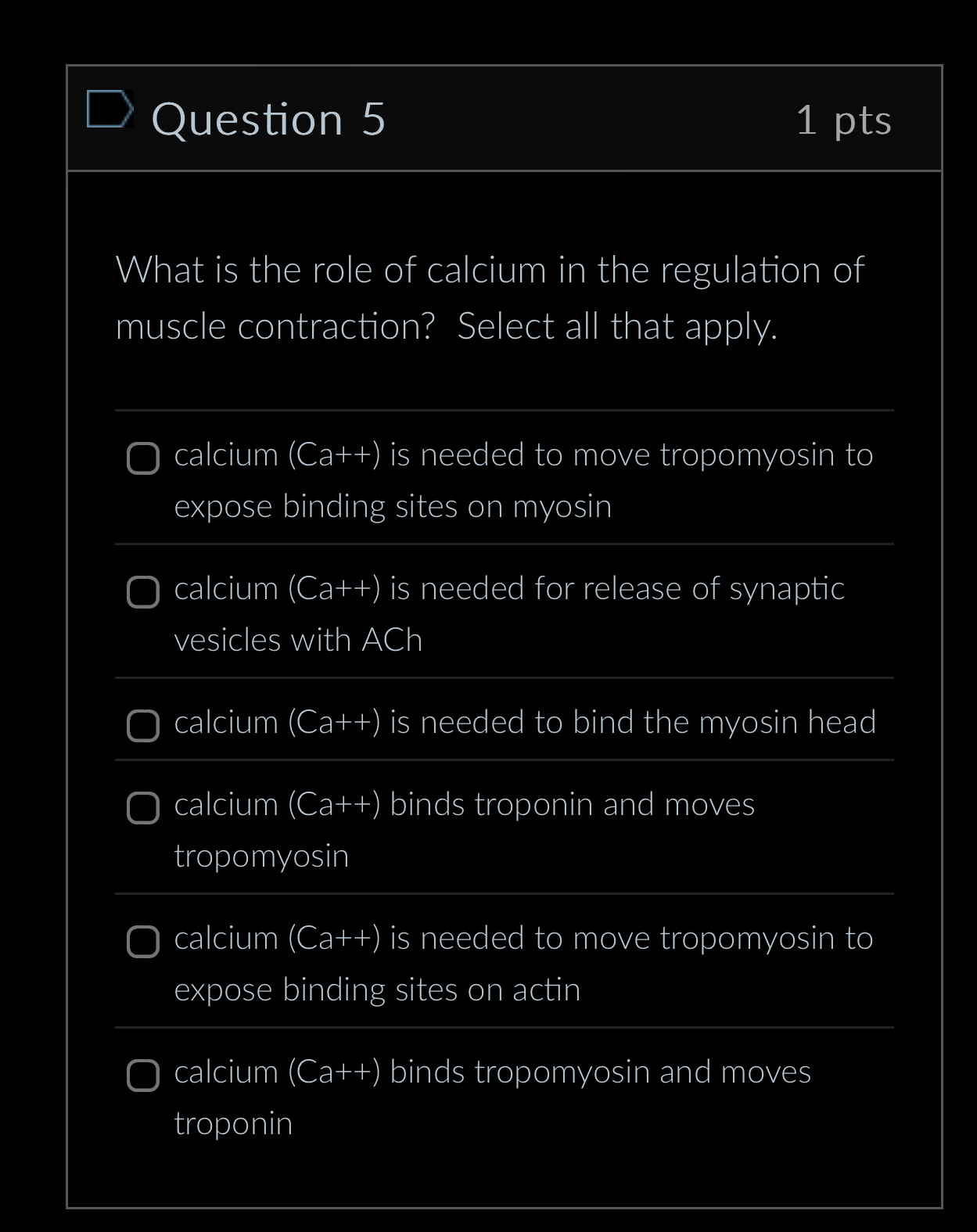 Solved Question 51 ﻿ptsWhat is the role of calcium in the | Chegg.com