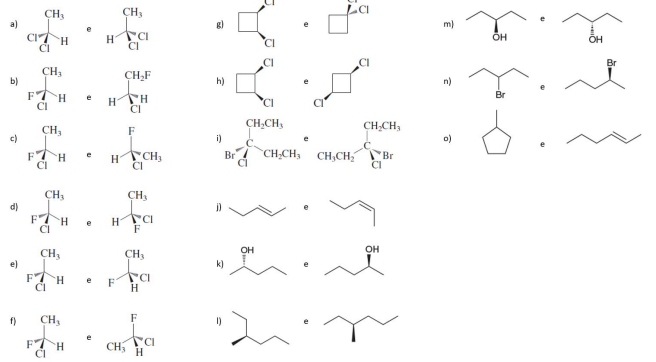 Solved For each pair of structures below, identify when the | Chegg.com