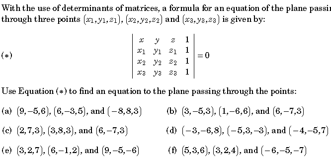 With the use of determinants of matrices, a formula | Chegg.com