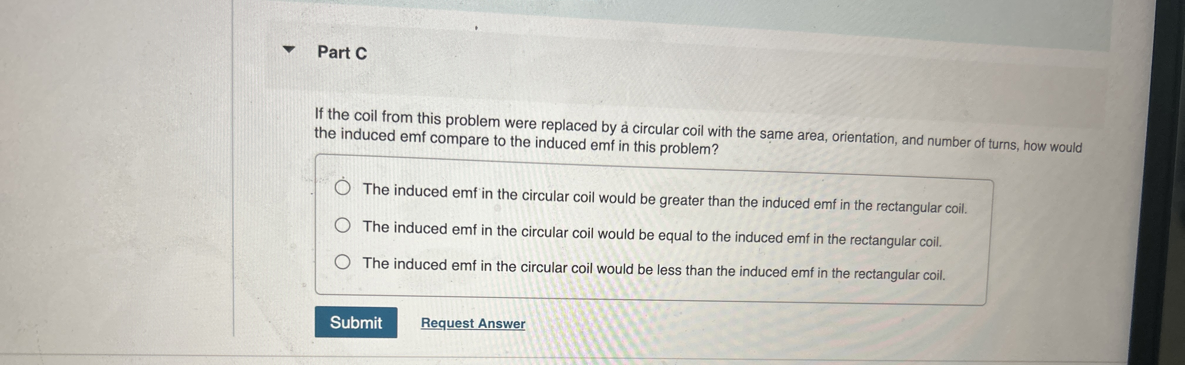 Solved Part CIf the coil from this problem were replaced by | Chegg.com