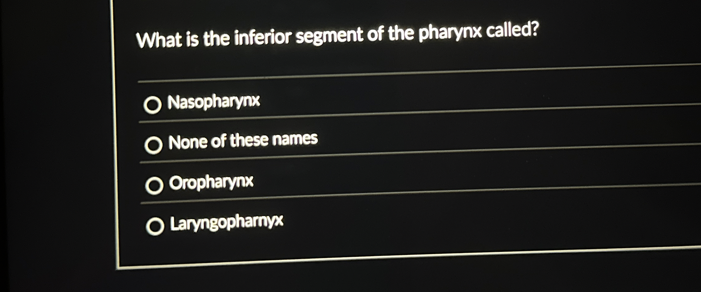 Solved What is the inferior segment of the pharynx | Chegg.com