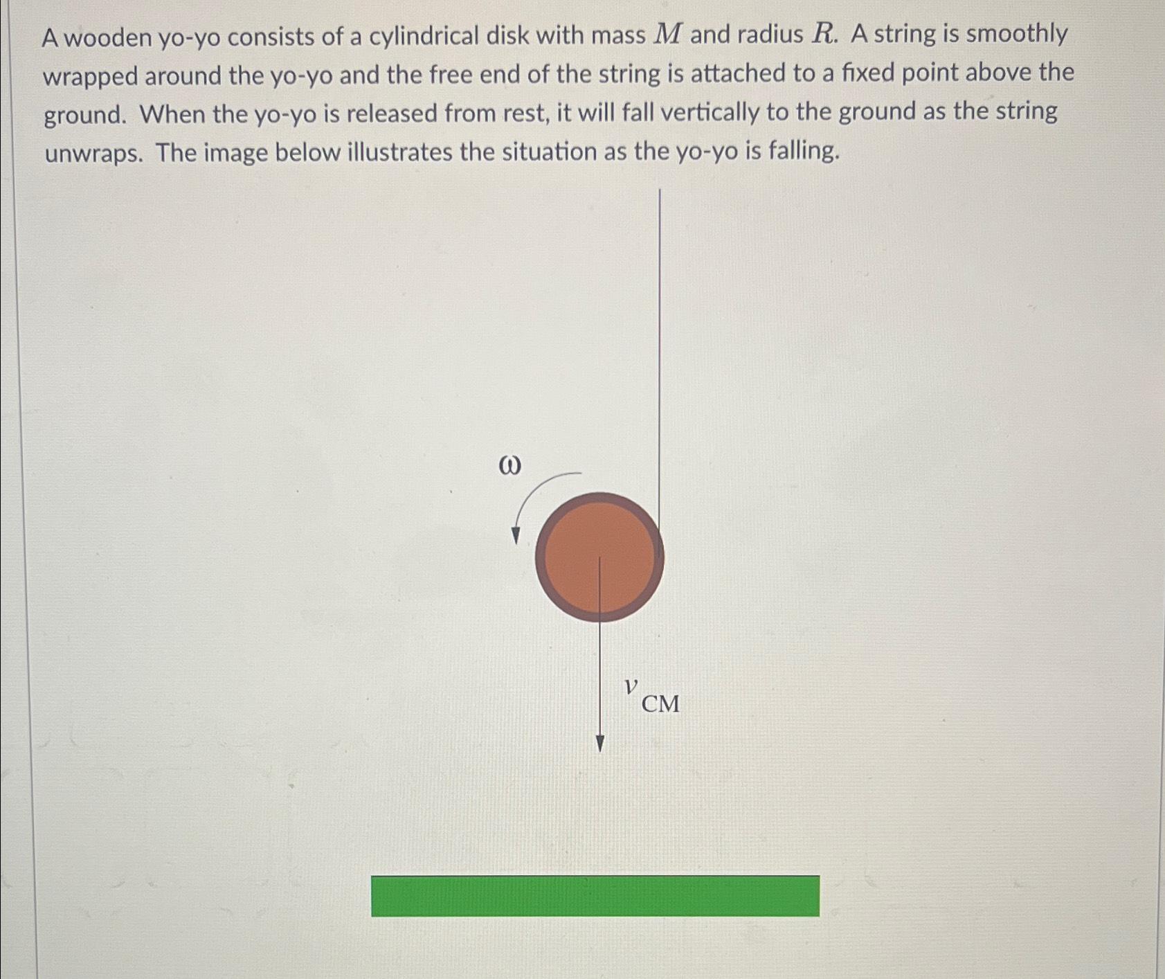Solved A wooden yo-yo consists of a cylindrical disk with | Chegg.com