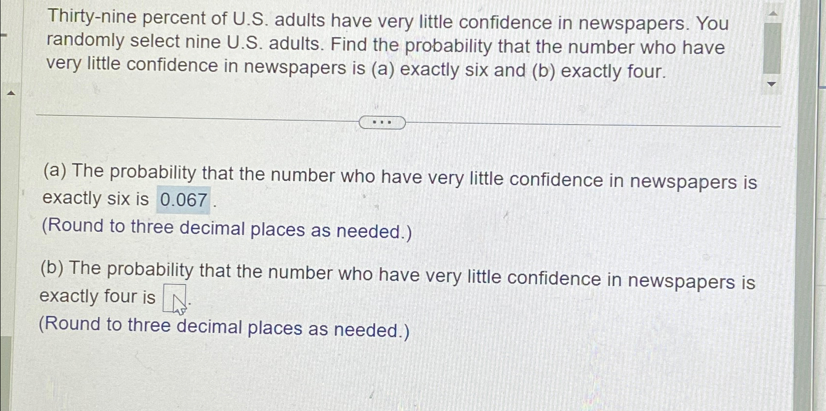 Solved (i need part B done)Thirty-nine percent of U.S. | Chegg.com