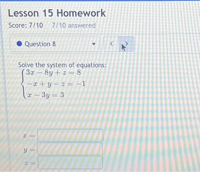 Solved Solve the system of equations: | Chegg.com