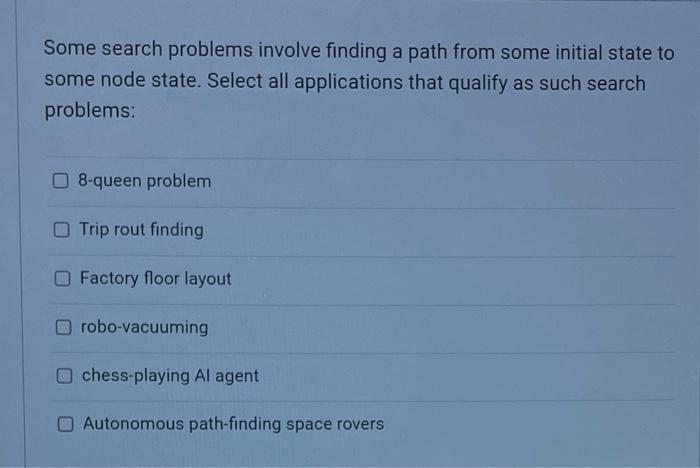 Solved Some search problems involve finding a path from some | Chegg.com