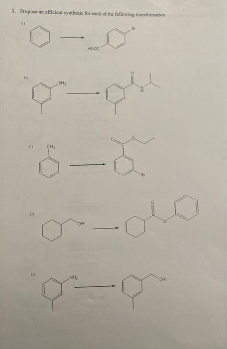 Solved 3. Propose an efficient synthesis for each of the | Chegg.com