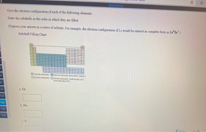 Solved M [References) Give the electron configuration of | Chegg.com