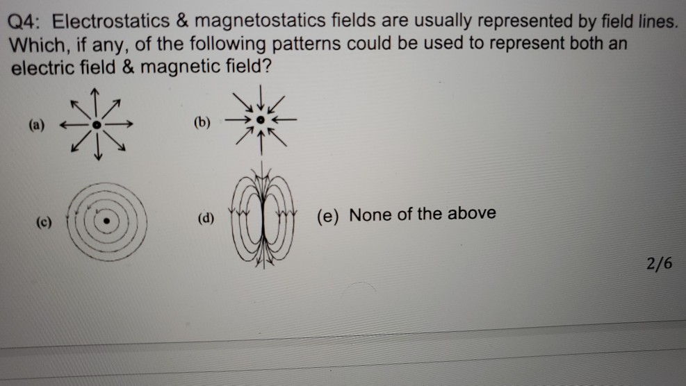 Solved Q4: Electrostatics & magnetostatics fields are | Chegg.com
