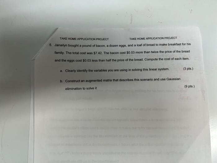 Solved TAKE HOME APPLICATION PROJECT TAKE HOME APPLICATION | Chegg.com