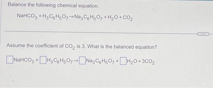 Solved Balance the following chemical equation. | Chegg.com