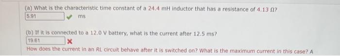 Solved (a) What is the characteristic time constant of a | Chegg.com