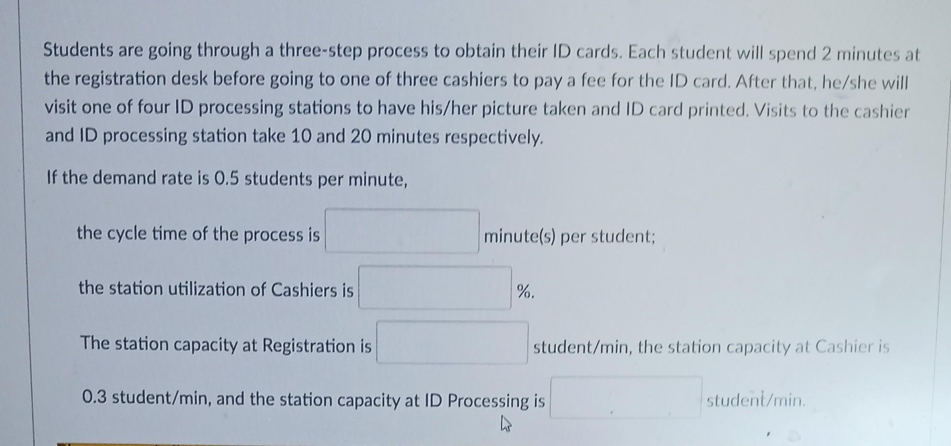 Solved Students are going through a three-step process to | Chegg.com