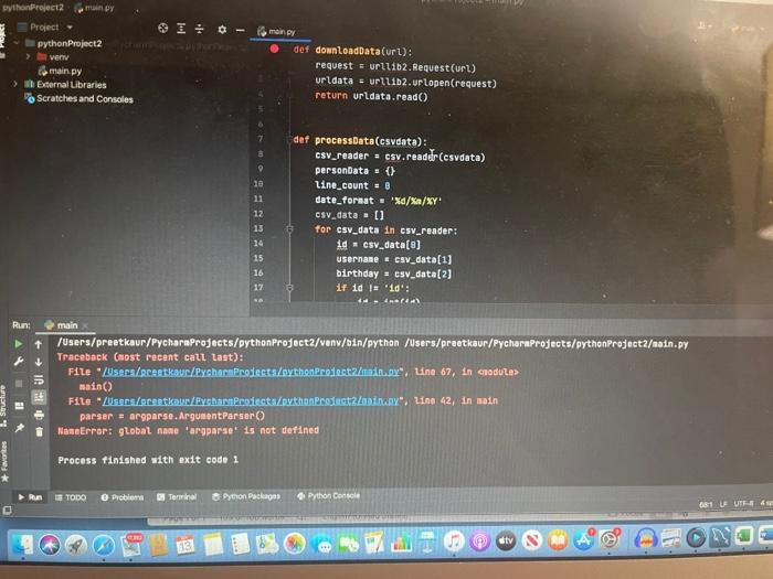 Week 2 Ansignment - Python Standard Library For this | Chegg.com