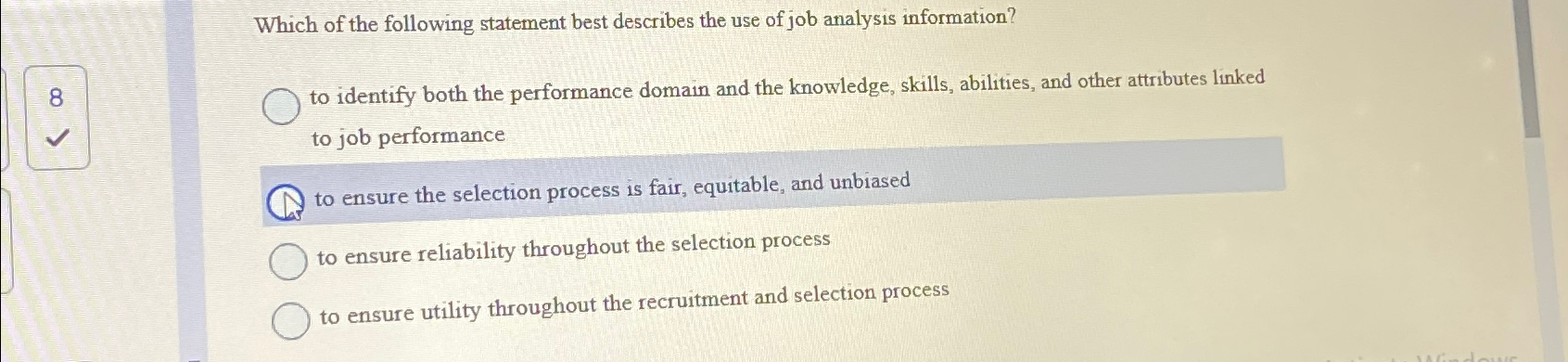 Solved Which of the following statement best describes the | Chegg.com