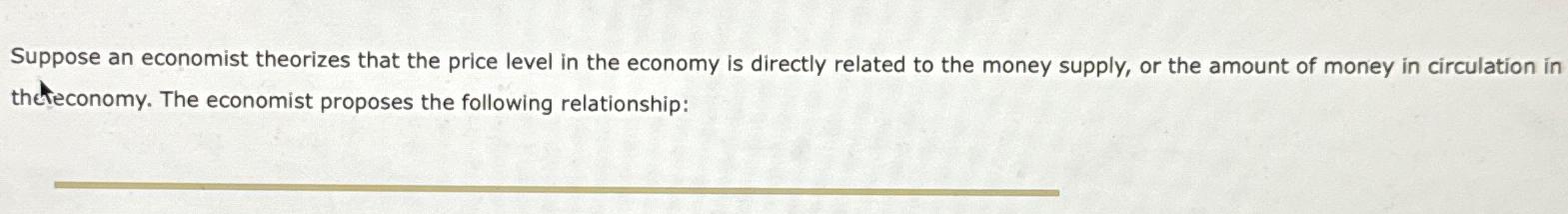 Solved Suppose an economist theorizes that the price level | Chegg.com