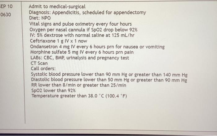 General case considerations Appendicitis in an | Chegg.com