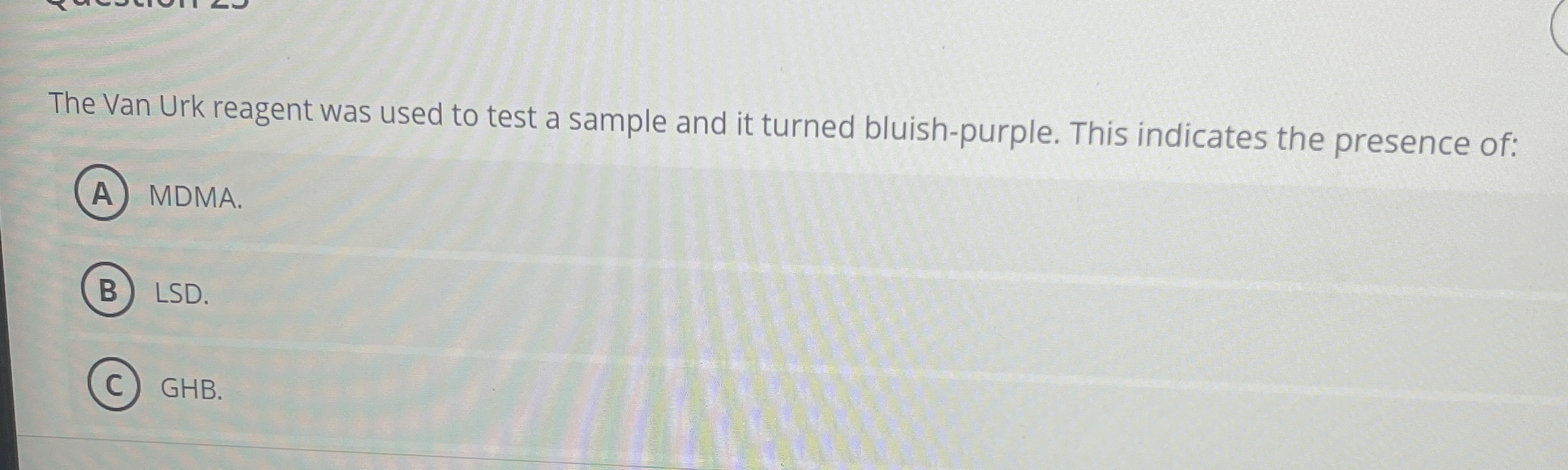 High Quality SOLUTION The Van Urk reagent was used to test a sample and ...