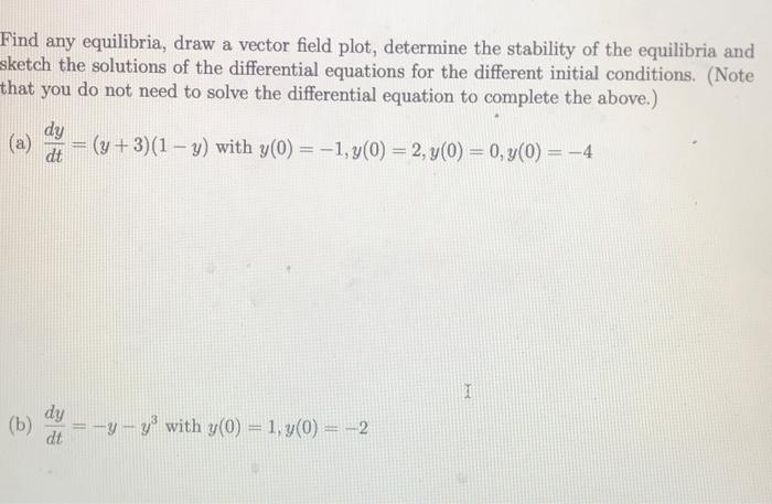 Solved Find any equilibria, draw a vector field plot, | Chegg.com