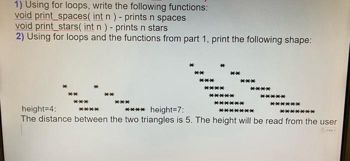 Solved 1) Using for loops, write the following functions: | Chegg.com
