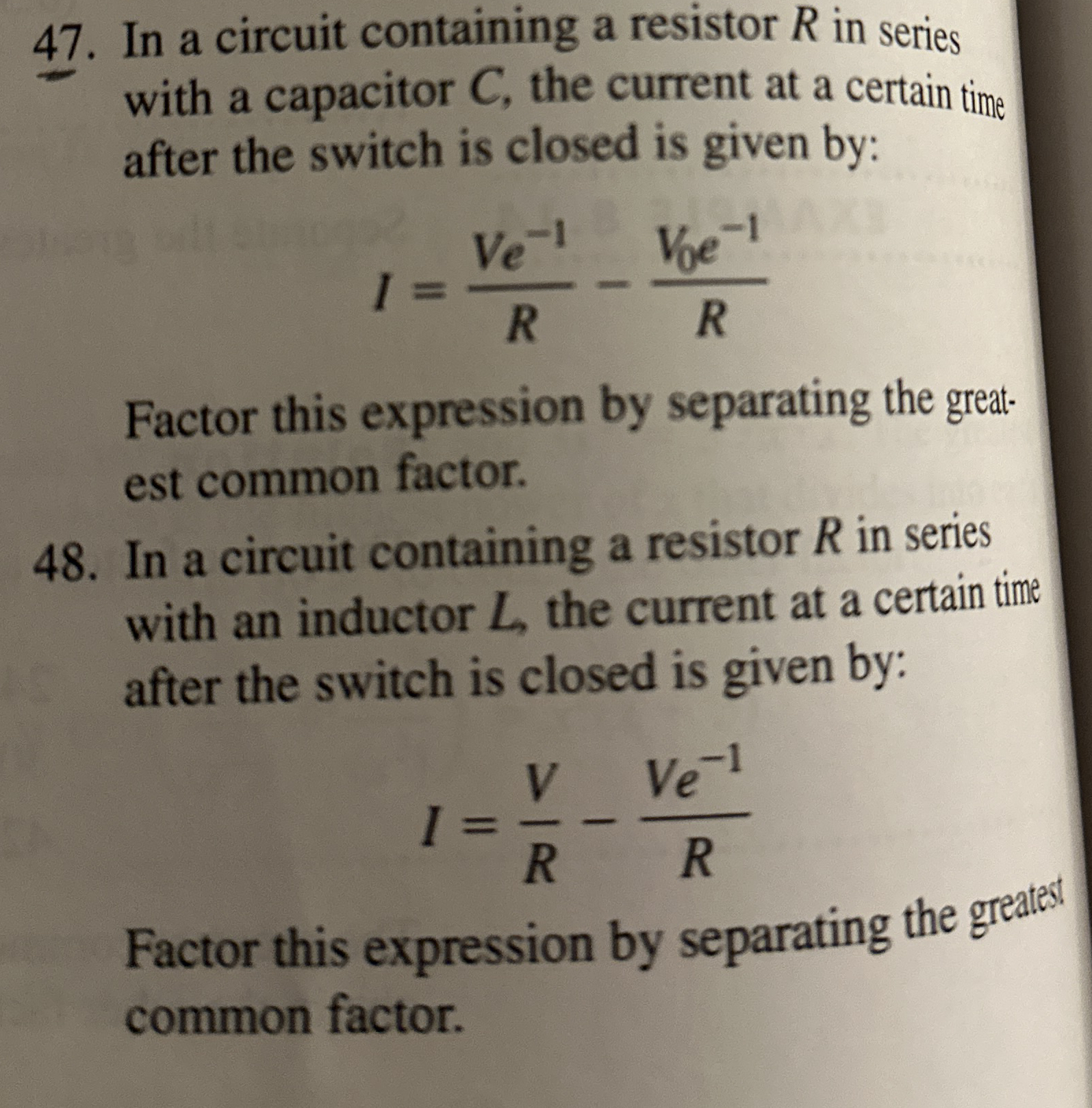 Solved In a circuit containing a resistor R ﻿in series with | Chegg.com