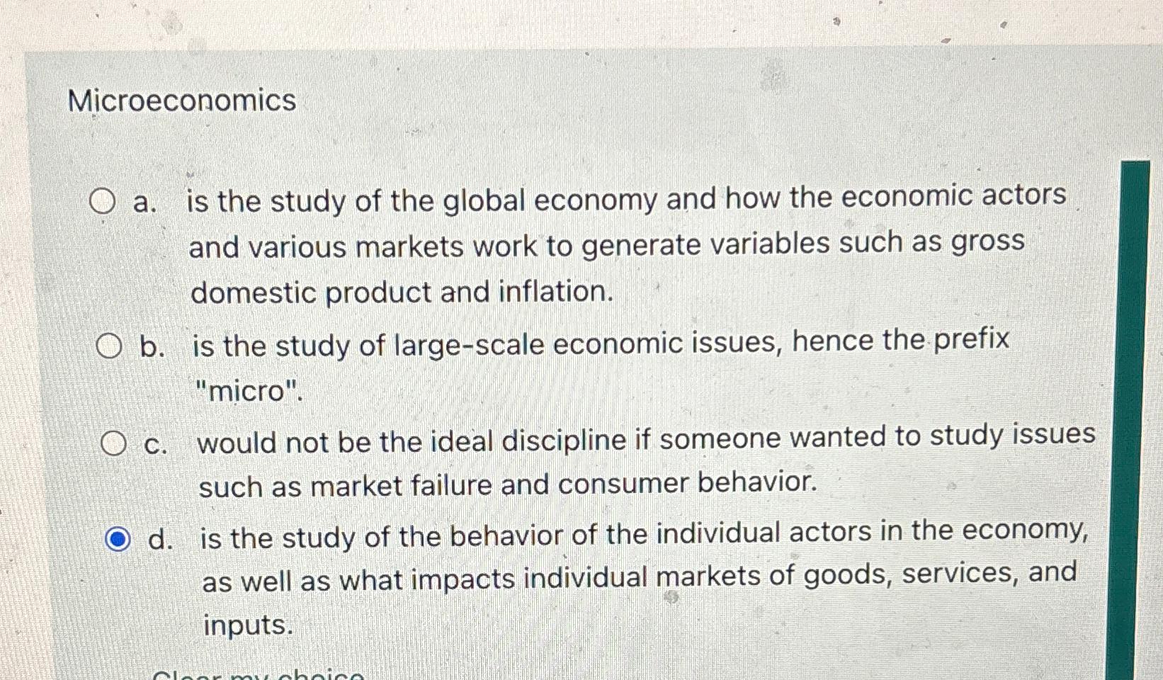 Solved Microeconomicsa. ﻿is the study of the global economy | Chegg.com