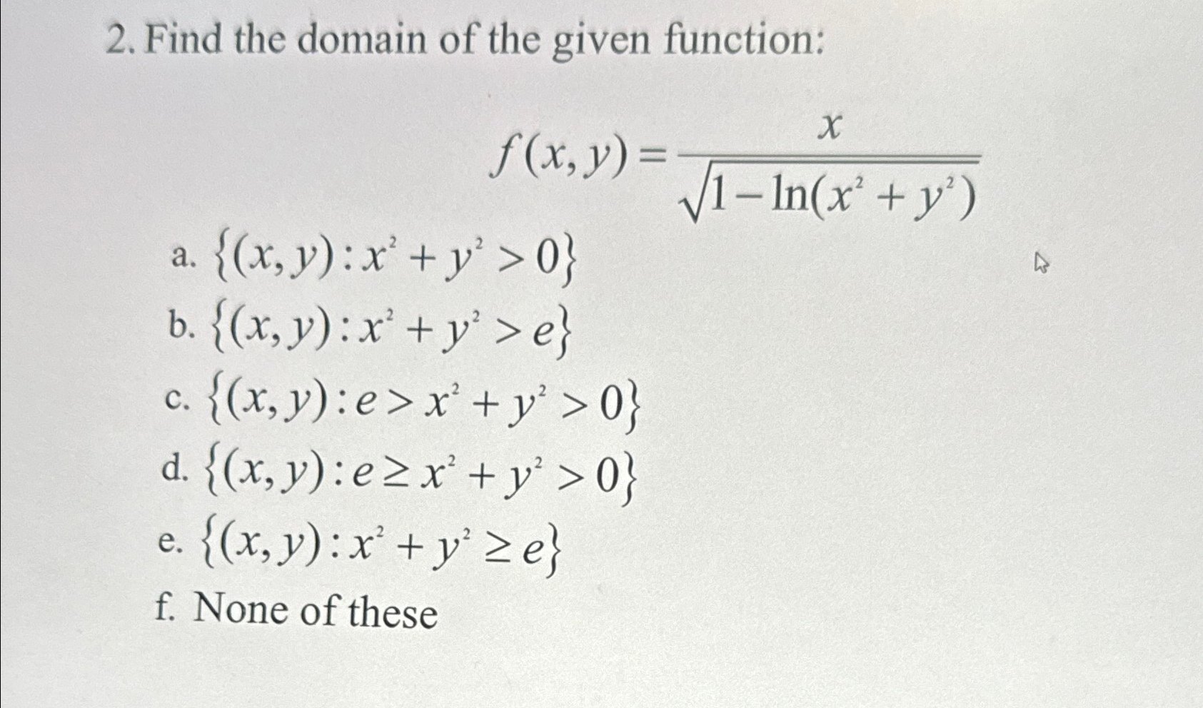 Solved Find the domain of the given | Chegg.com