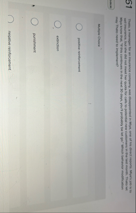 Solved 61Thato, a manager for an insurance company, was | Chegg.com