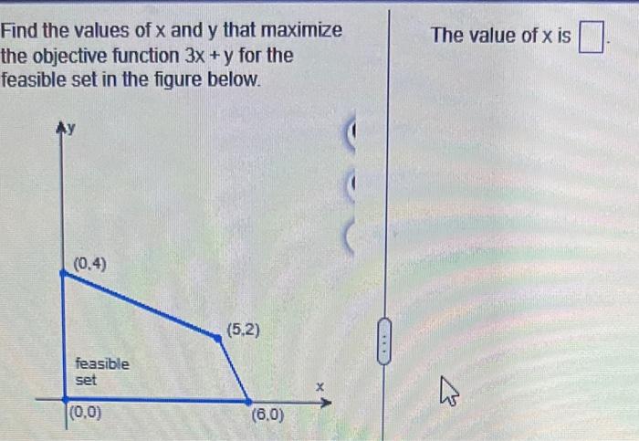Solved Find the values of x and y that maximize The value of | Chegg.com