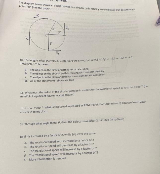 Solved The diagram below shows an object moving on a | Chegg.com