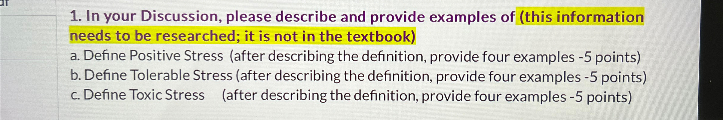 Solved In your Discussion, please describe and provide | Chegg.com