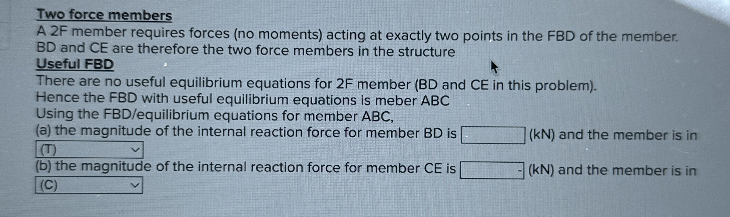 Solved Two force membersA 2F ﻿member requires forces (no | Chegg.com