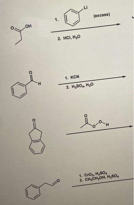 Solved 1. (excess) 2. HCl,H2O 1. CrO3,H2SO4 2. | Chegg.com