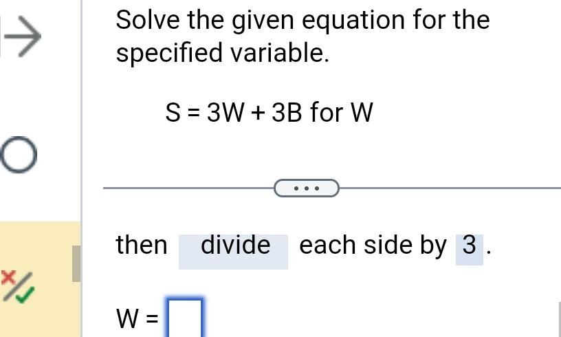 Solved Solve the given equation for the specified variable. | Chegg.com