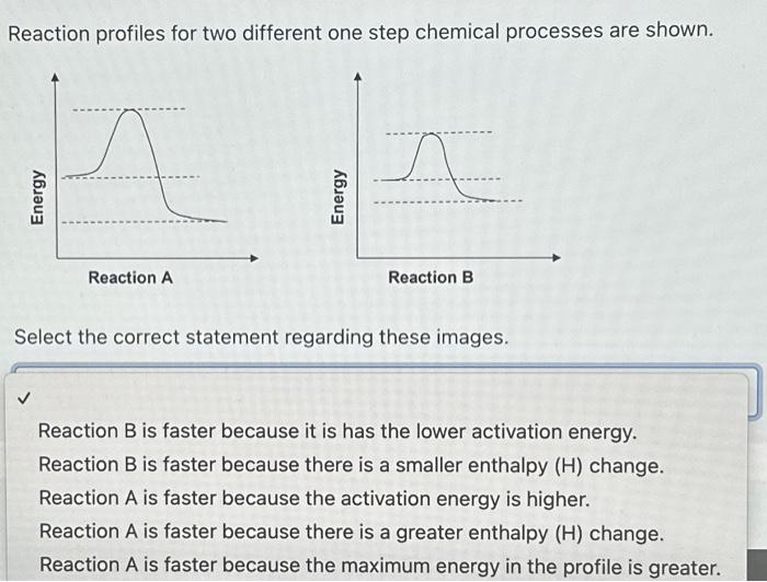Solved Reaction profiles for two different one step chemical | Chegg.com
