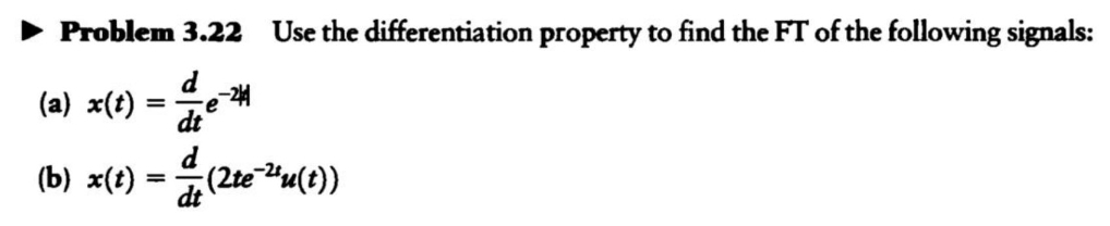 Solved Problem 3.22 ﻿Use the differentiation property to | Chegg.com